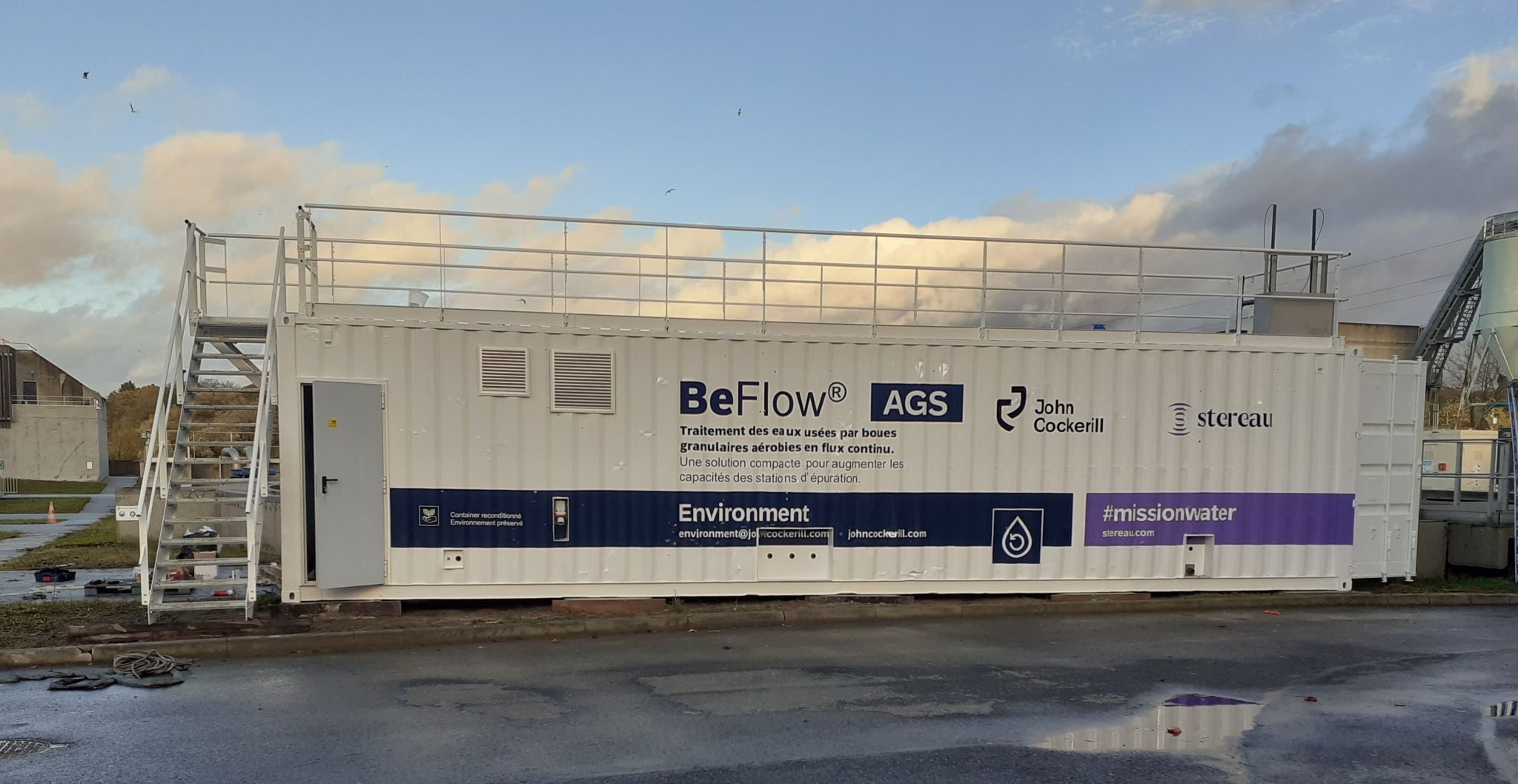 Delivery of a BeFlow® AGS demonstration unit to the Evry wastewater treatment plant